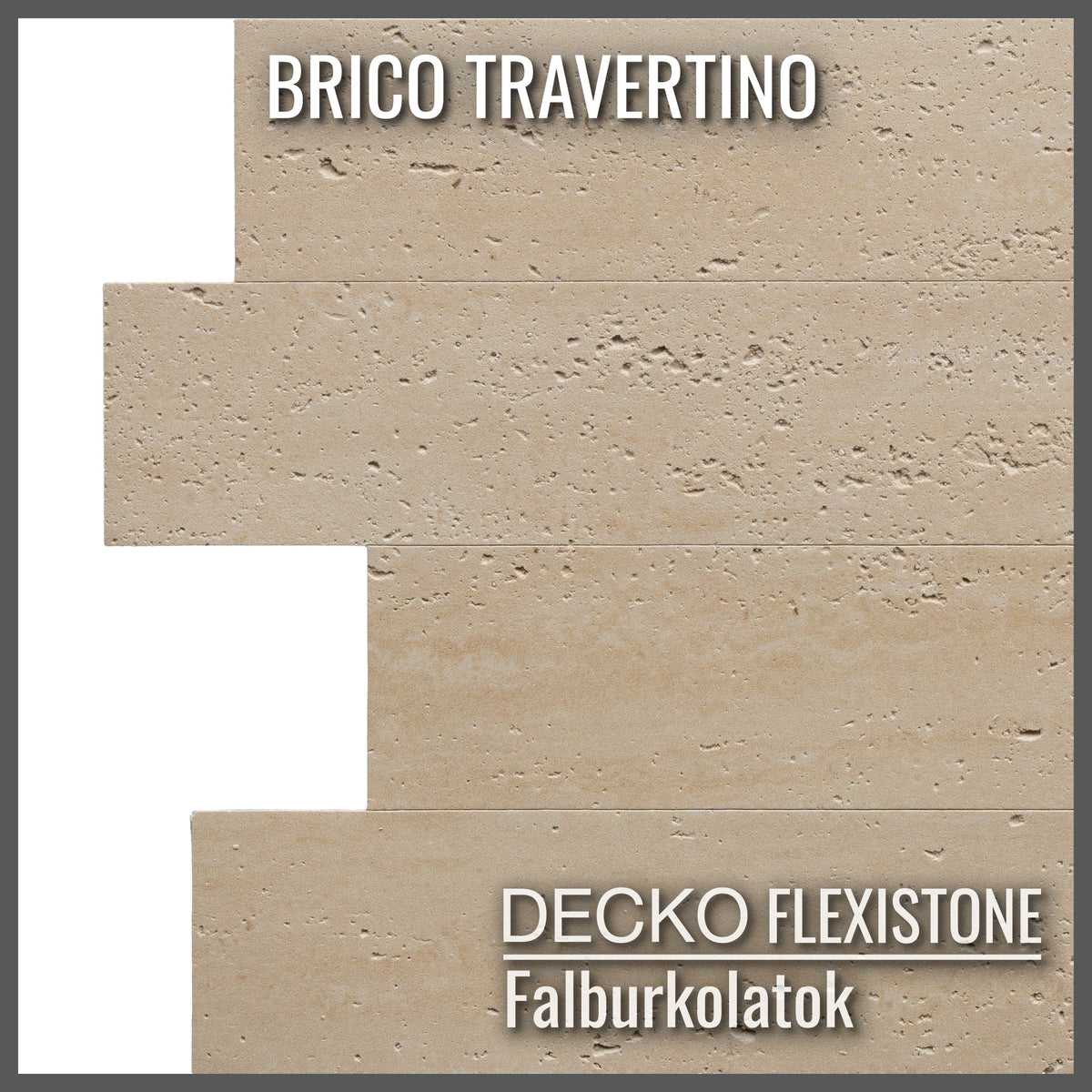 Hajlékony 3D kőhatású falpanelek – BRICO TRAVERTINO – 12 db egymásba i ...